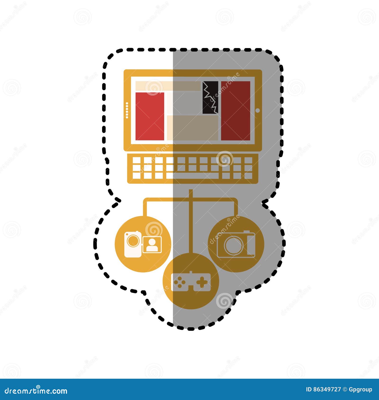 Sticker Tech Laptop Computer Database Server Icon Stock Stock ...