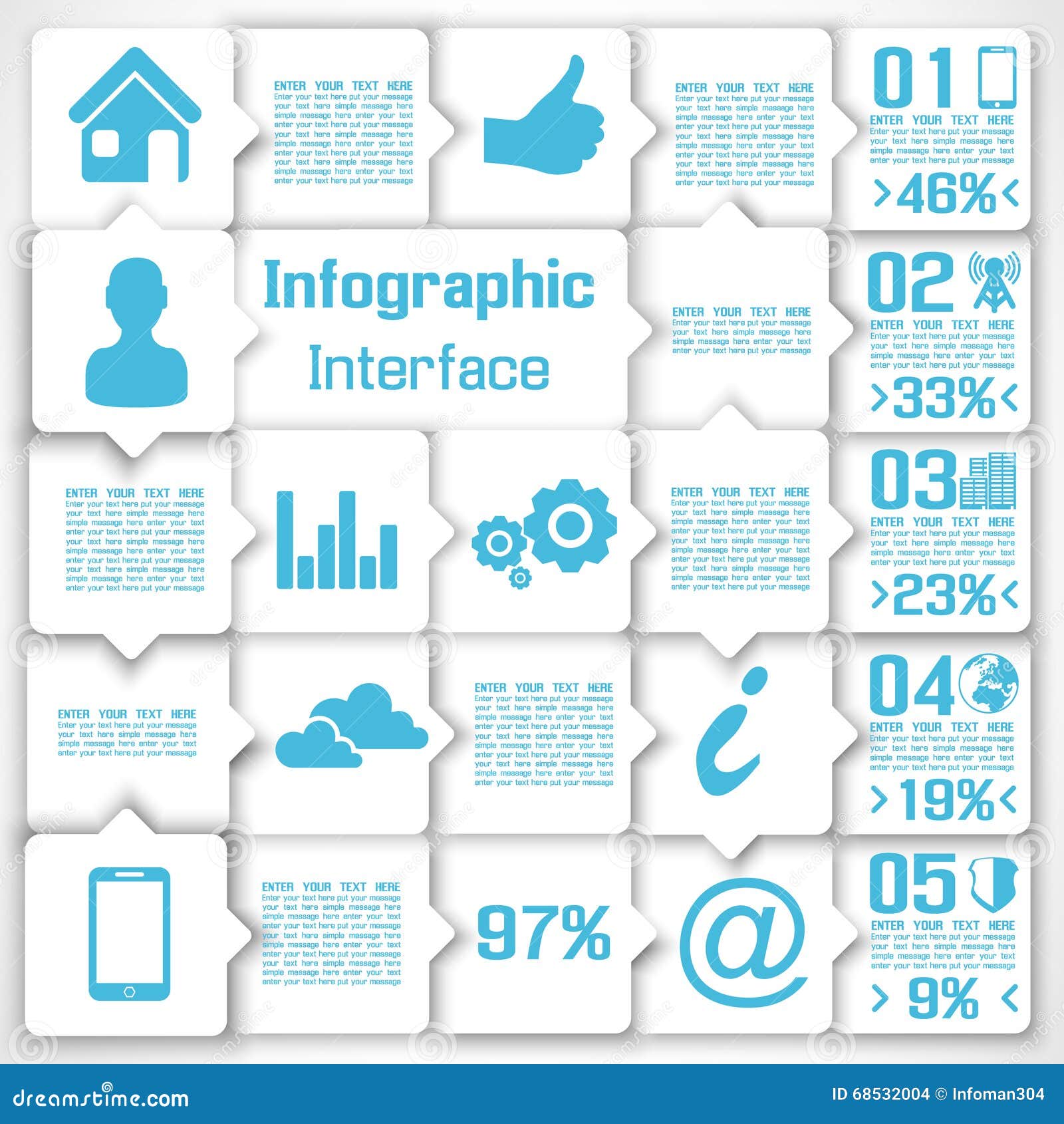 Sticker Template Number Option Stock Vector - Illustration of modern ...