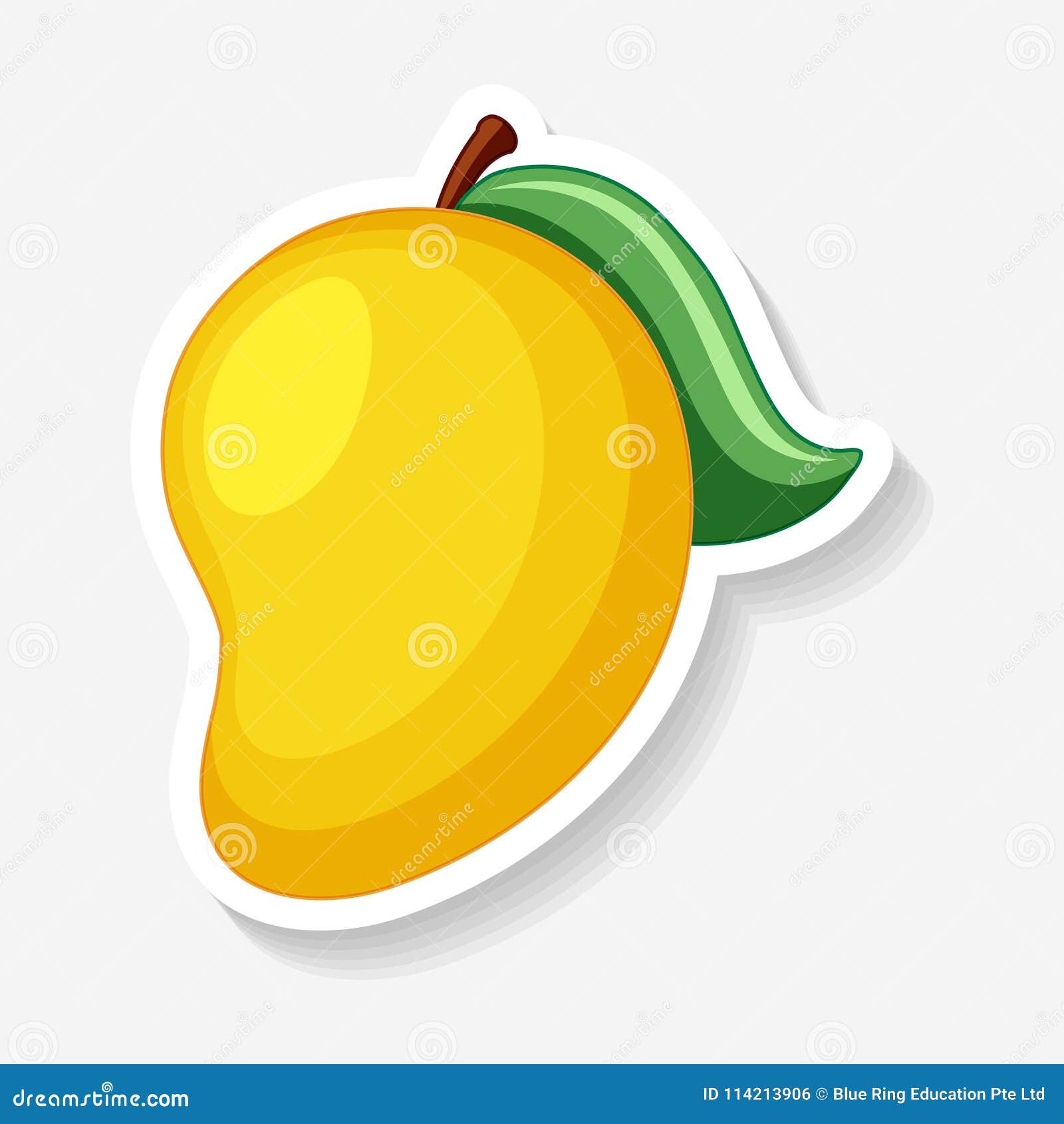 Sticker Template for Yellow Mango Stock Vector - Illustration of ...