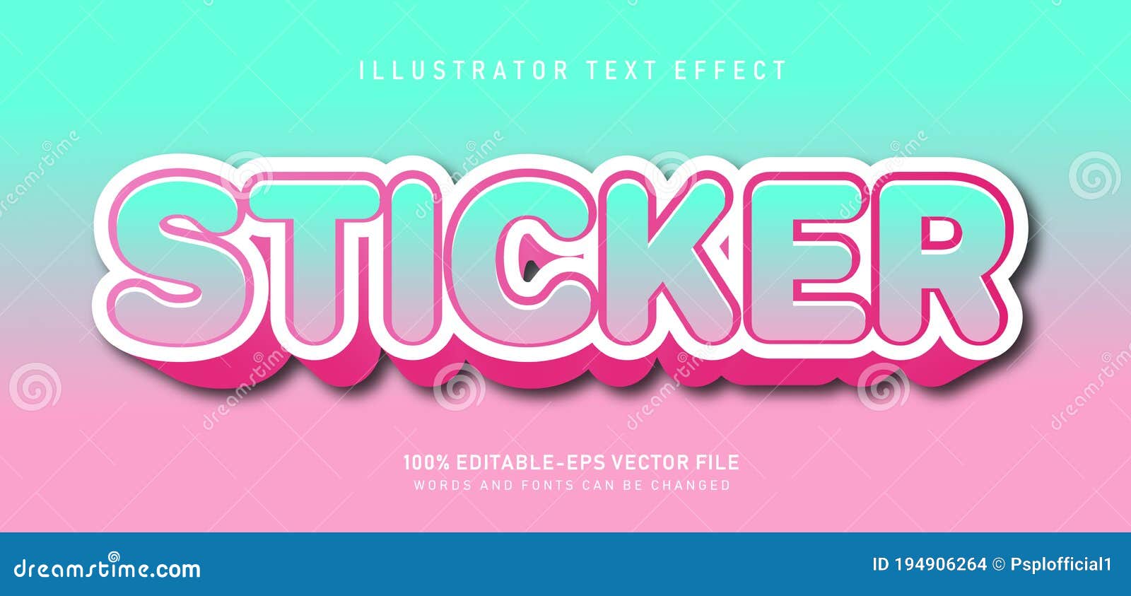 Sticker Text Effect Design Vector Stock Vector - Illustration of design ...