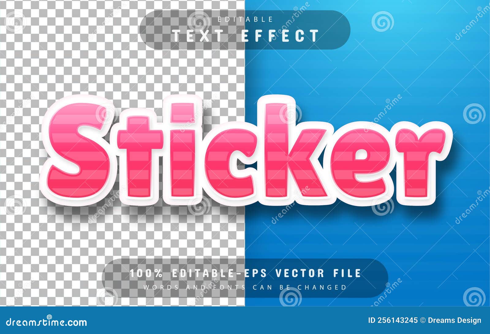 Sticker Text Effect Editeble Stock Vector - Illustration of type, card ...