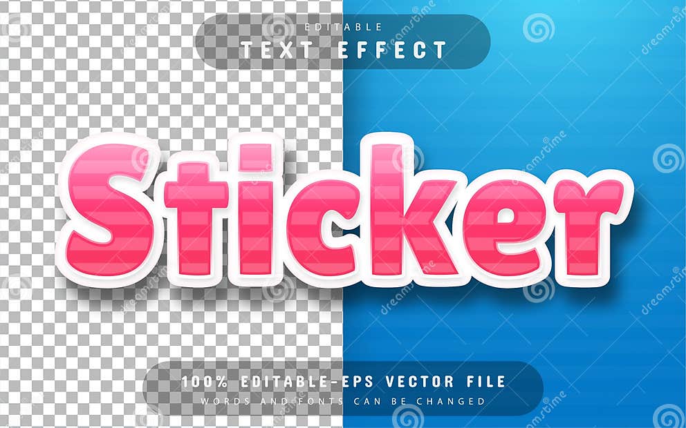 Sticker Text Effect Editeble Stock Vector - Illustration of type, card ...