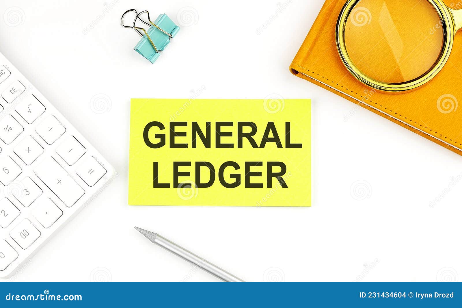 Sticker with the Text GENERAL LEDGER on a White Background, Near ...