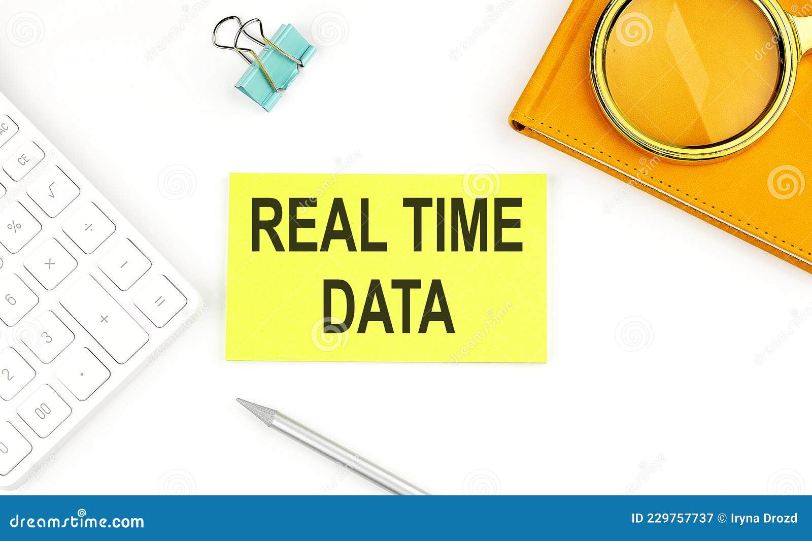 Sticker with the Text REAL TIME DATA on a White Background, Near ...