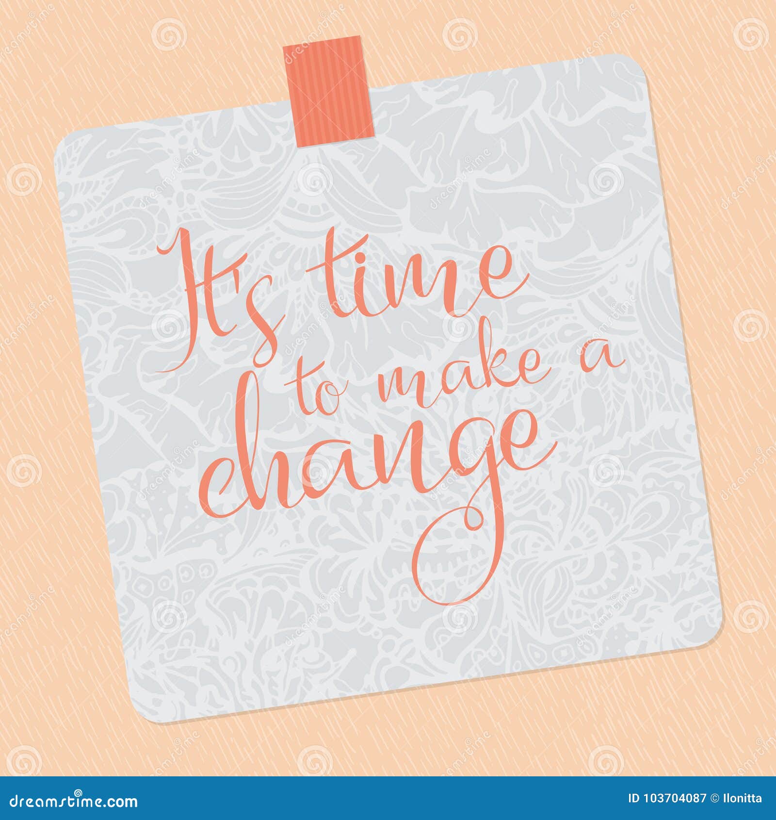 Sticker, Text, it is Time To Make a Change, Beige Background Stock ...