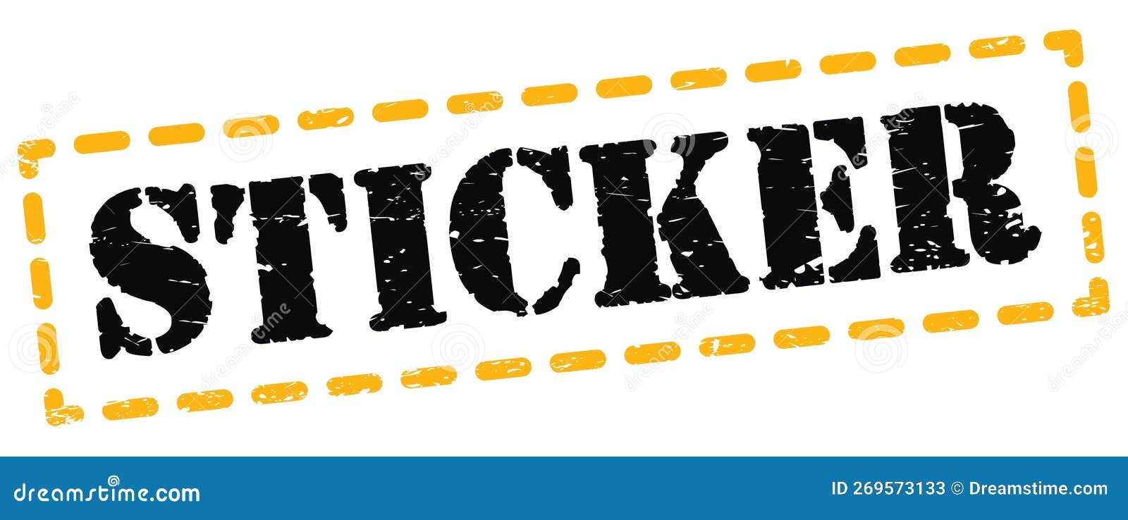 STICKER Text Written on Yellow-black Stamp Sign Stock Illustration ...