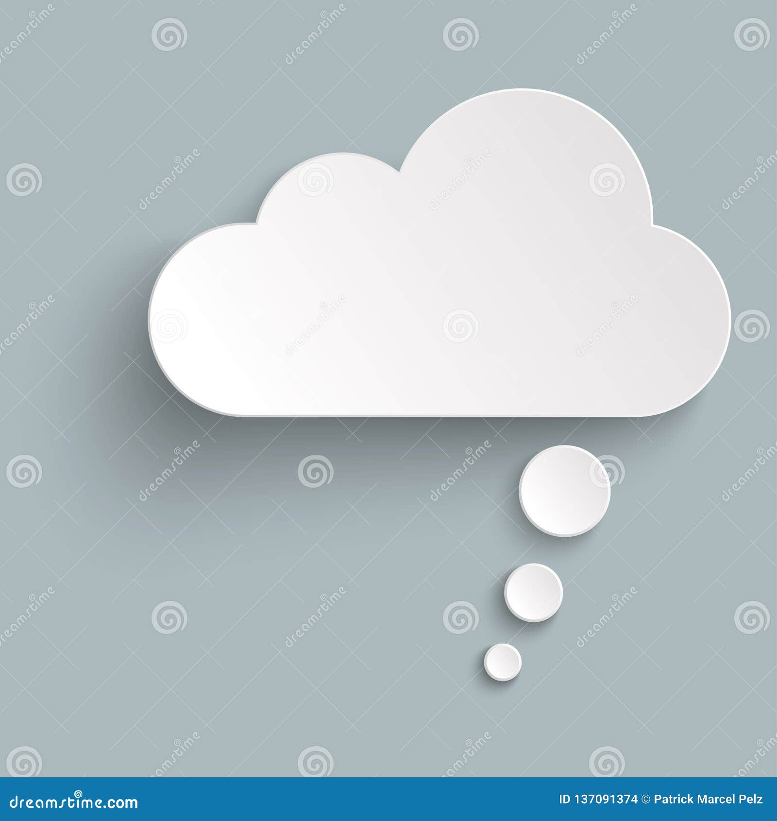 Sticker Thought Bubble with Shadow Stock Vector - Illustration of ...