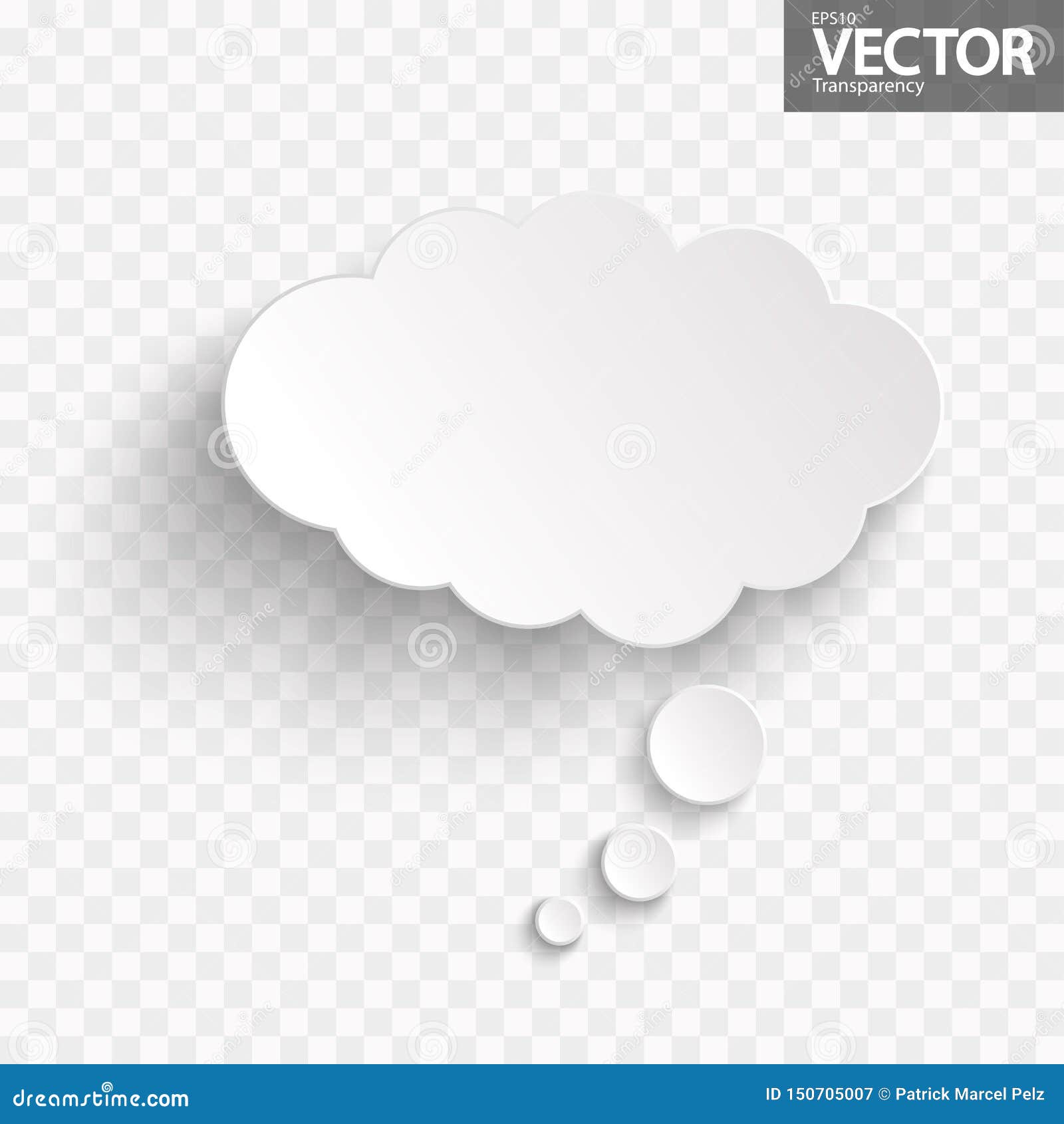 Sticker Thought Bubble with Shadow Stock Vector - Illustration of ...