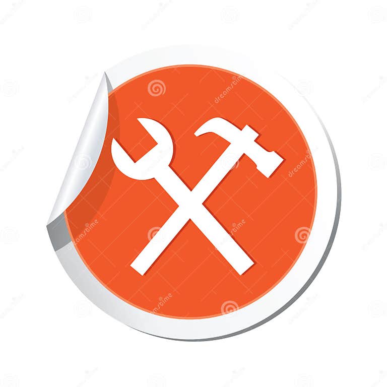 Sticker with tools icon stock vector. Illustration of build - 110515089