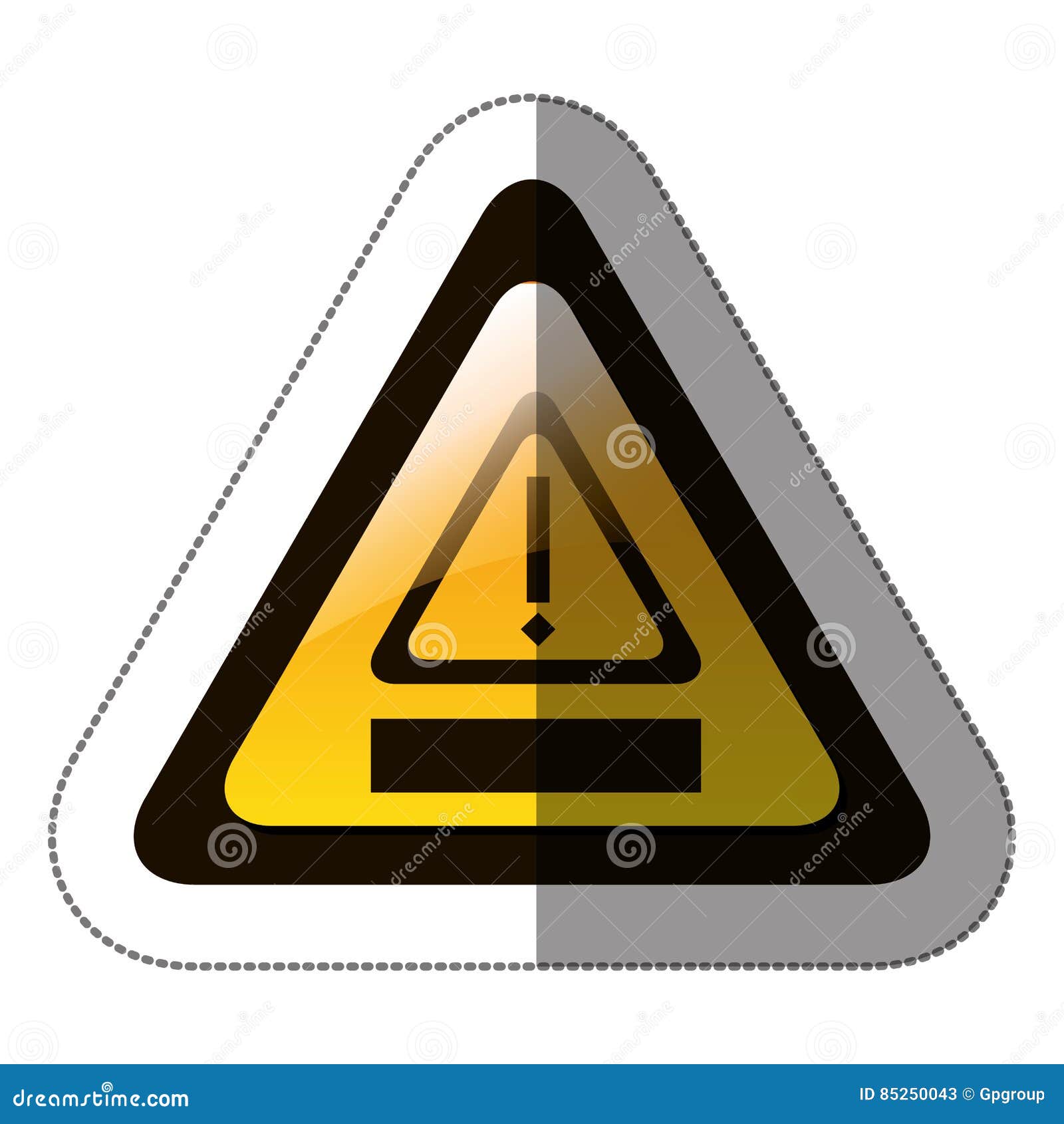 Sticker Triangles with Exclamation Sign Stock Illustration ...