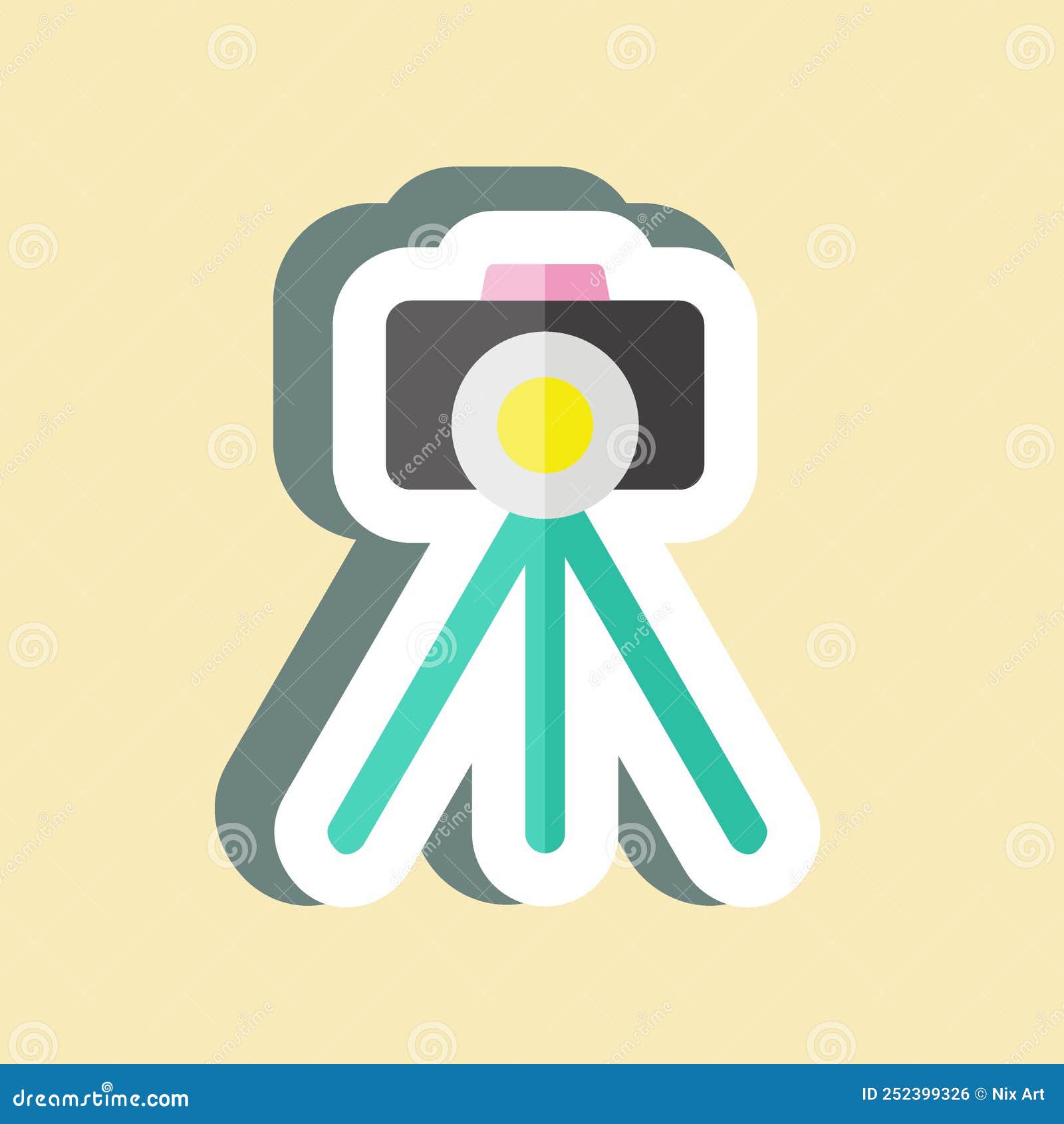 Sticker Tripod. Suitable for Art Symbol. Simple Design Editable. Design ...
