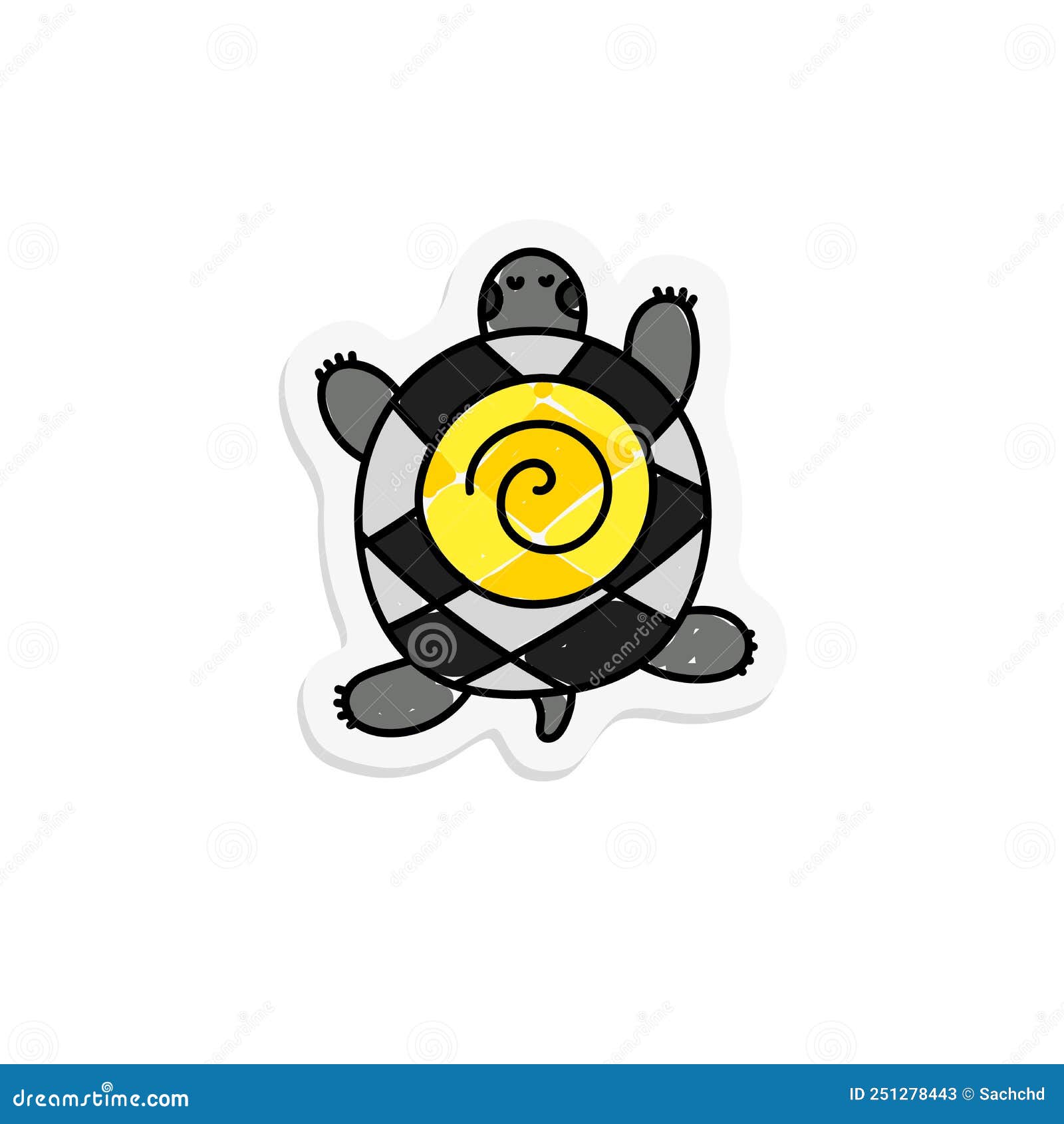 Sticker Turtle Vector Cartoon Illustration | CartoonDealer.com #251278443