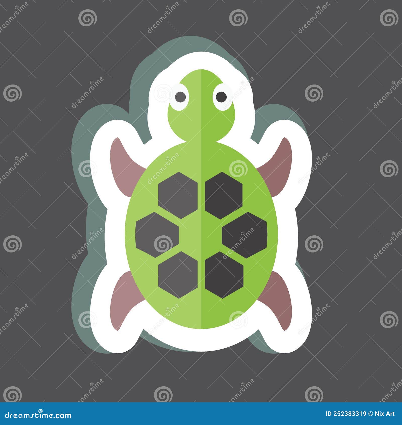 Sticker Turtle Vector Cartoon Illustration | CartoonDealer.com #251278443