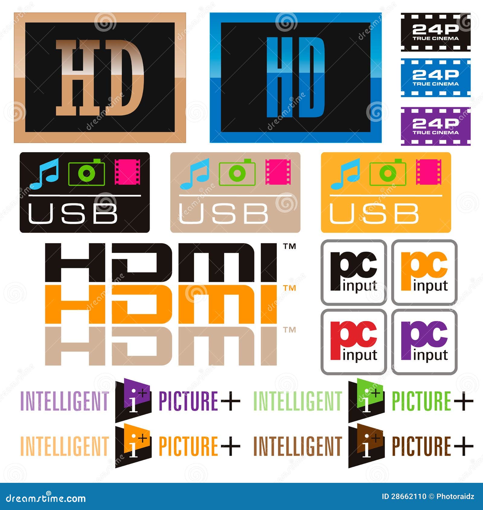 Sticker tv and icon stock illustration. Illustration of bright - 28662110