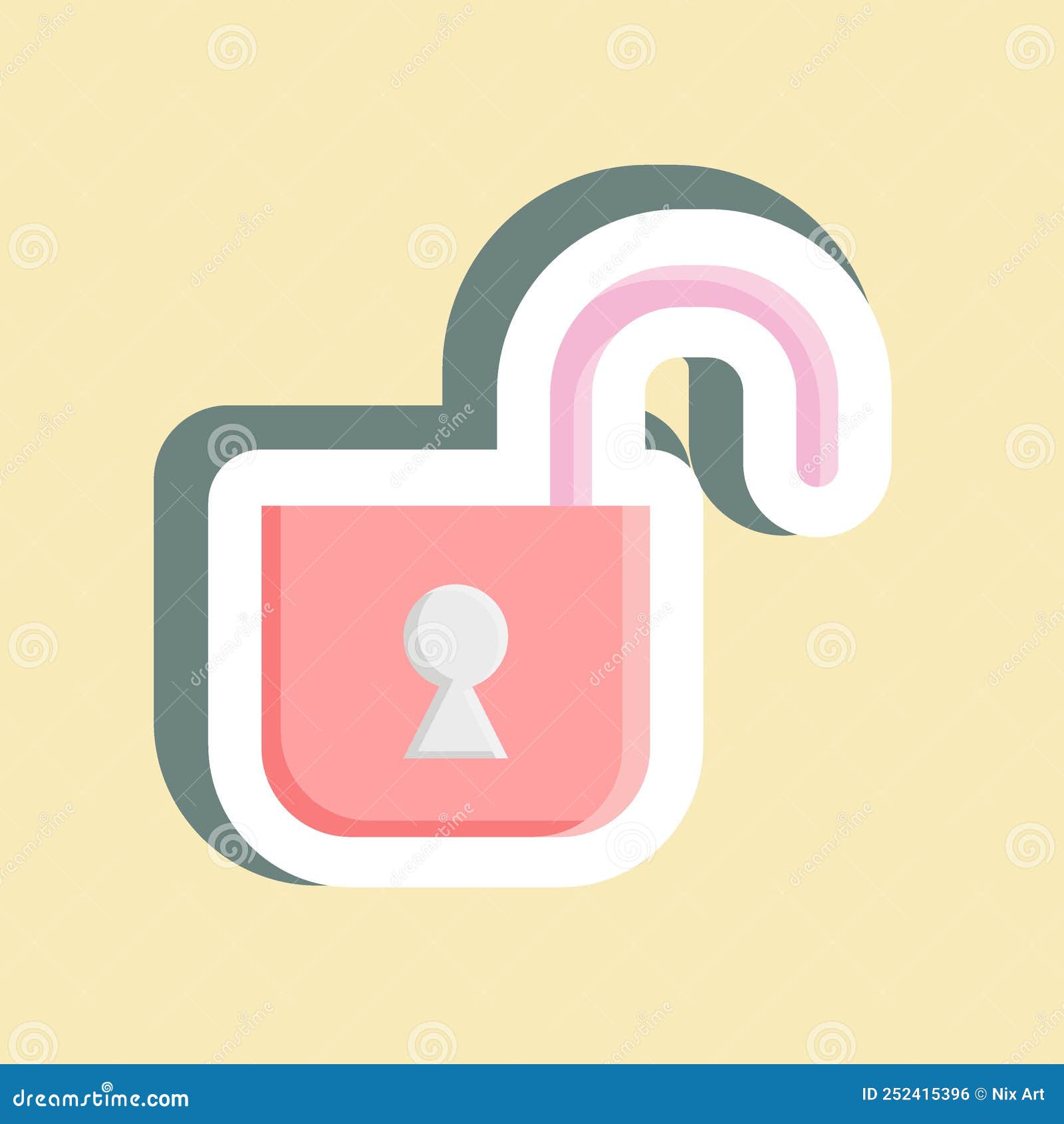 Sticker Unlocked. Suitable for Security Symbol. Simple Design Editable ...