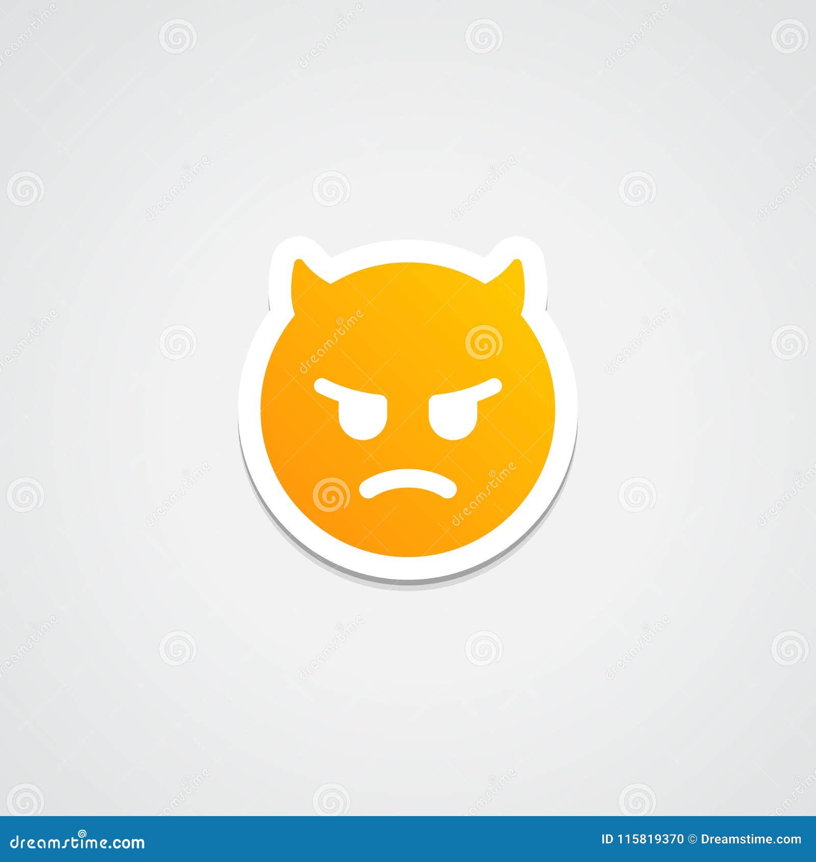 Sticker Van De Emoji De Boze Duivel Stock Illustratie - Illustration of ...
