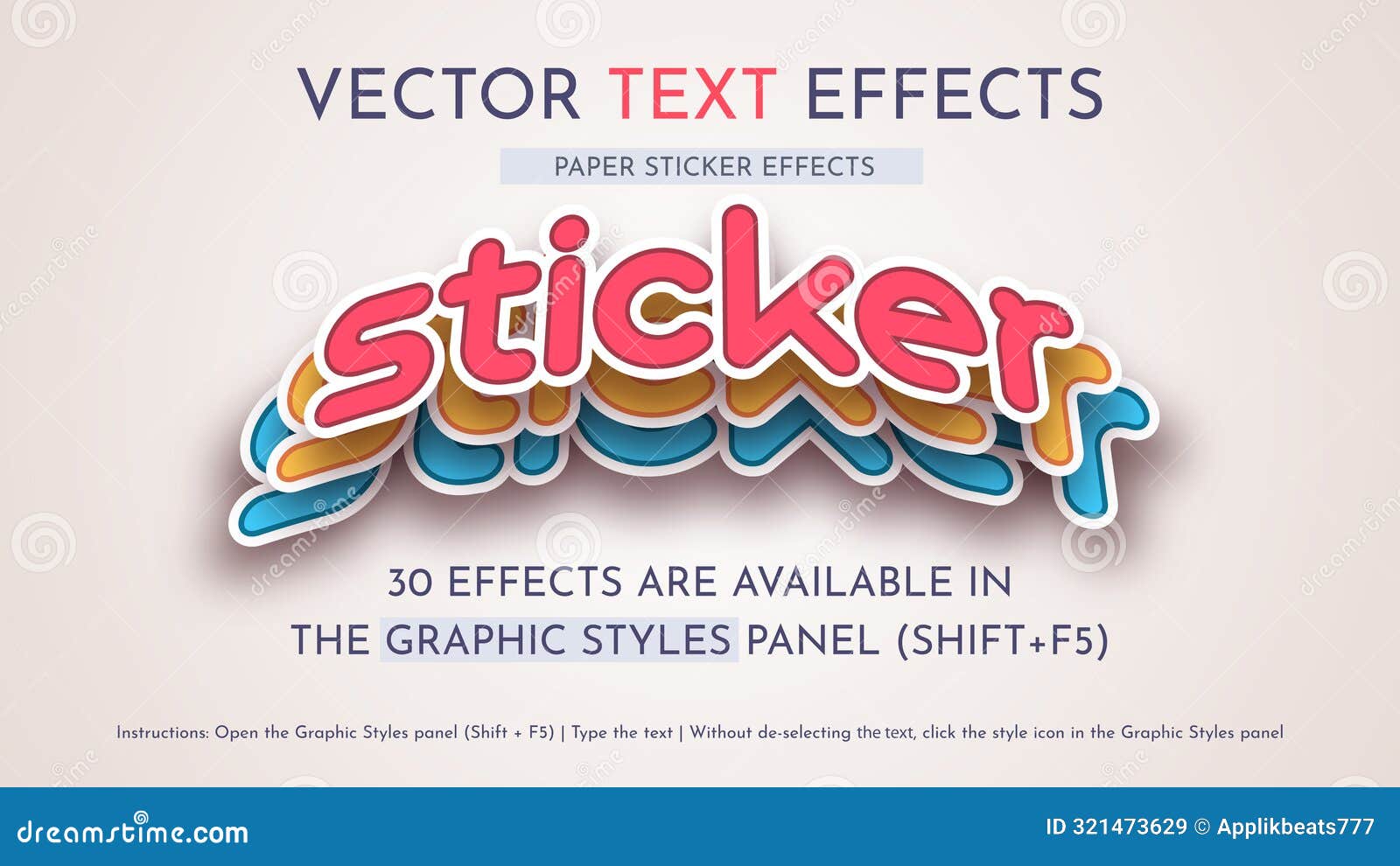30 Sticker Vector Text Effects Stock Vector - Illustration of vector ...
