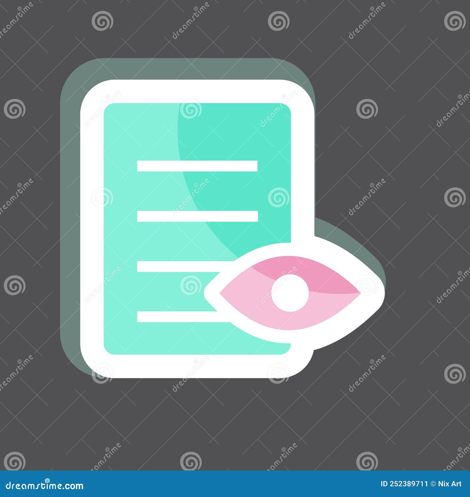 Sticker View Document. Suitable for User Interface Symbol. Simple ...