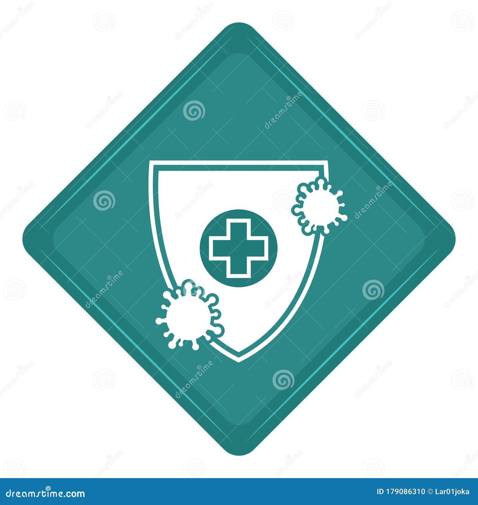 Sticker of a Virus Protection Shield Stock Vector - Illustration of ...