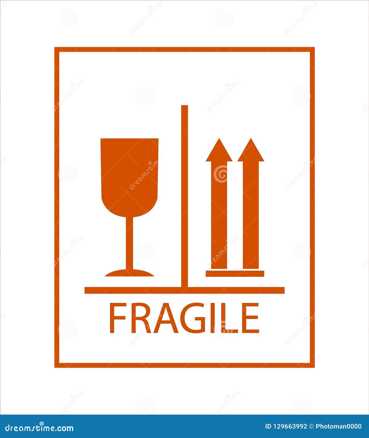 Sticker Warning Fragile Cargo Inside Stock Vector - Illustration of ...