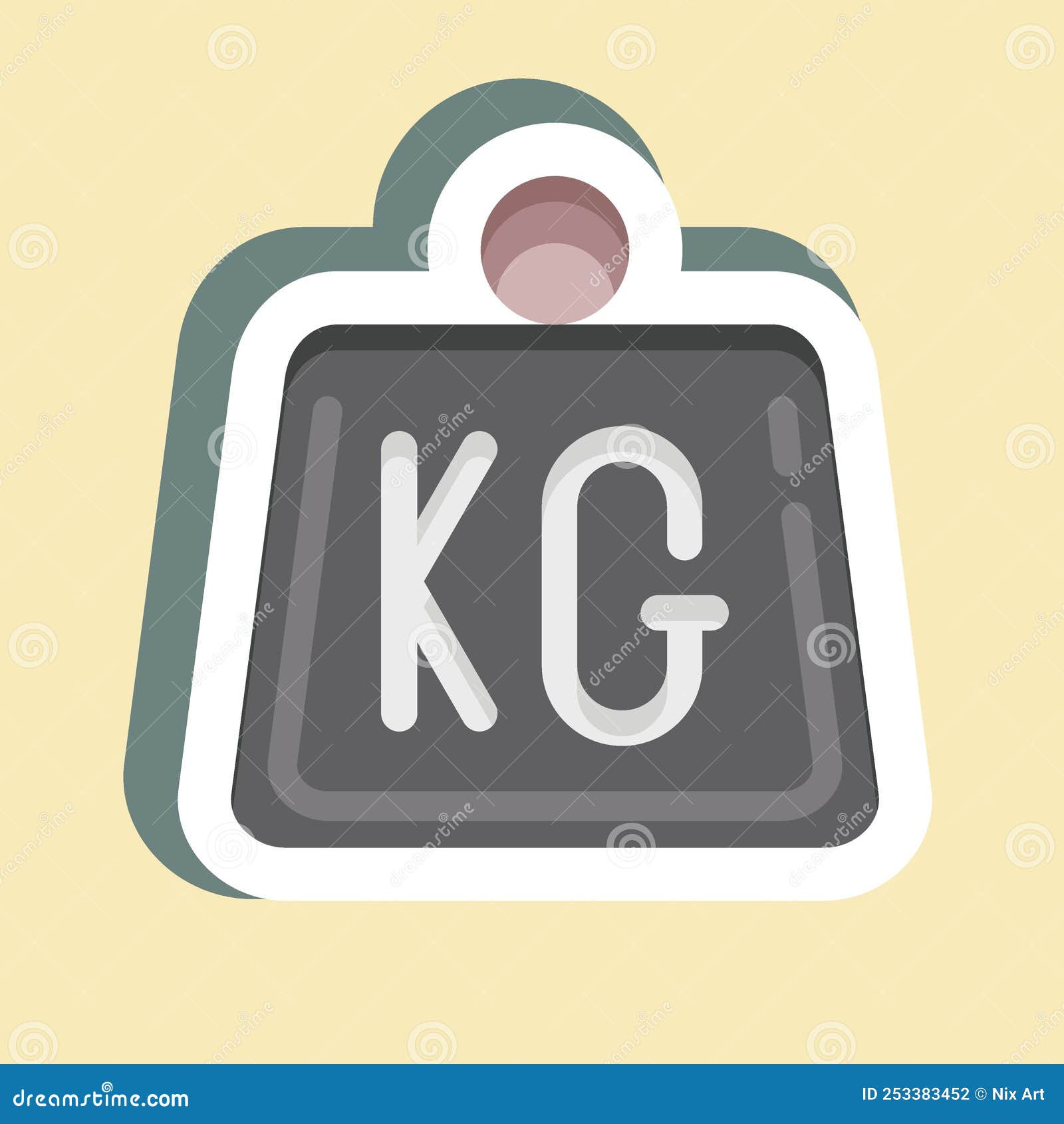 Sticker Weight. Suitable for Education Symbol. Simple Design Editable ...