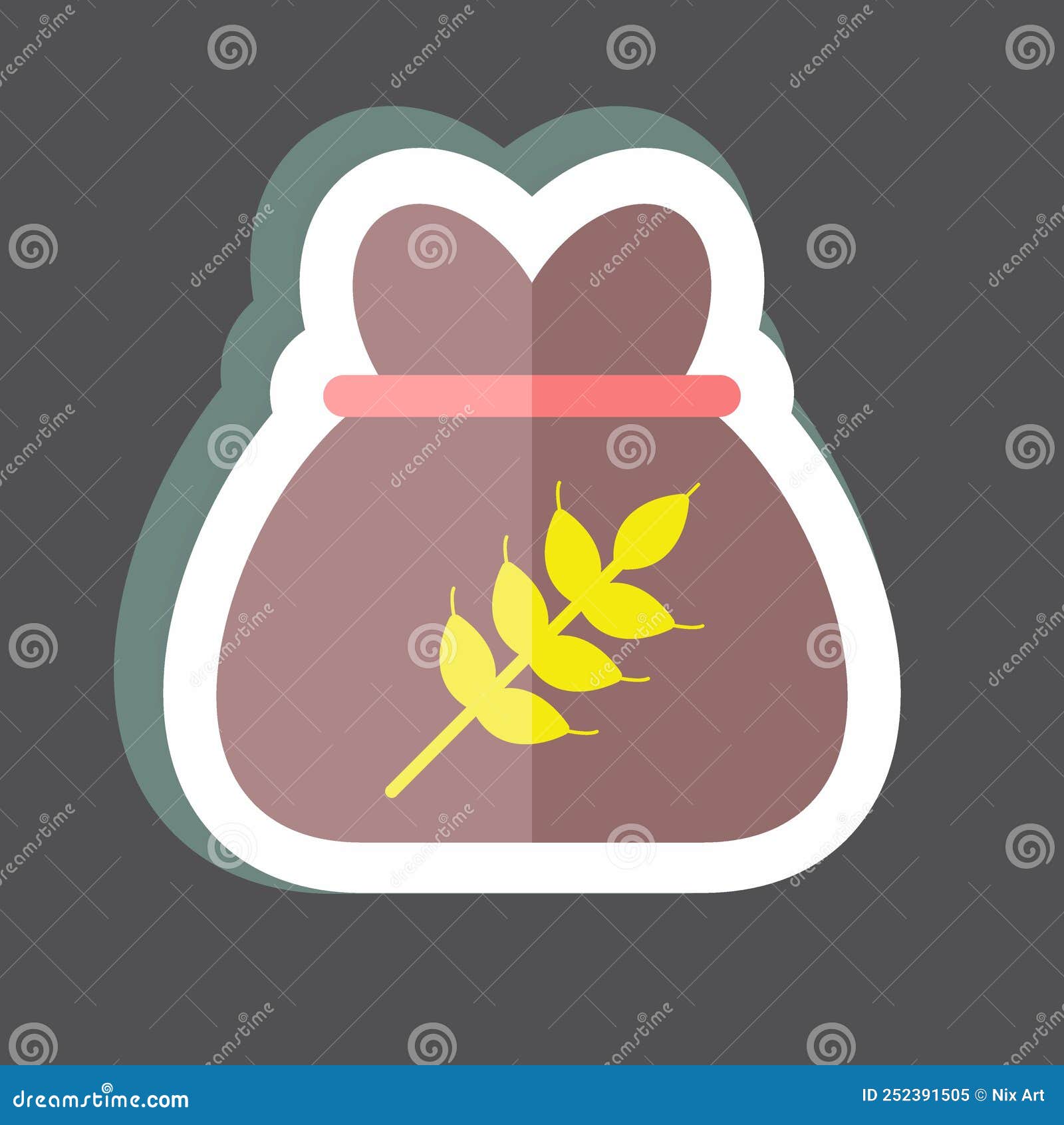 Sticker Wheat Bag. Suitable for Community Symbol. Simple Design ...