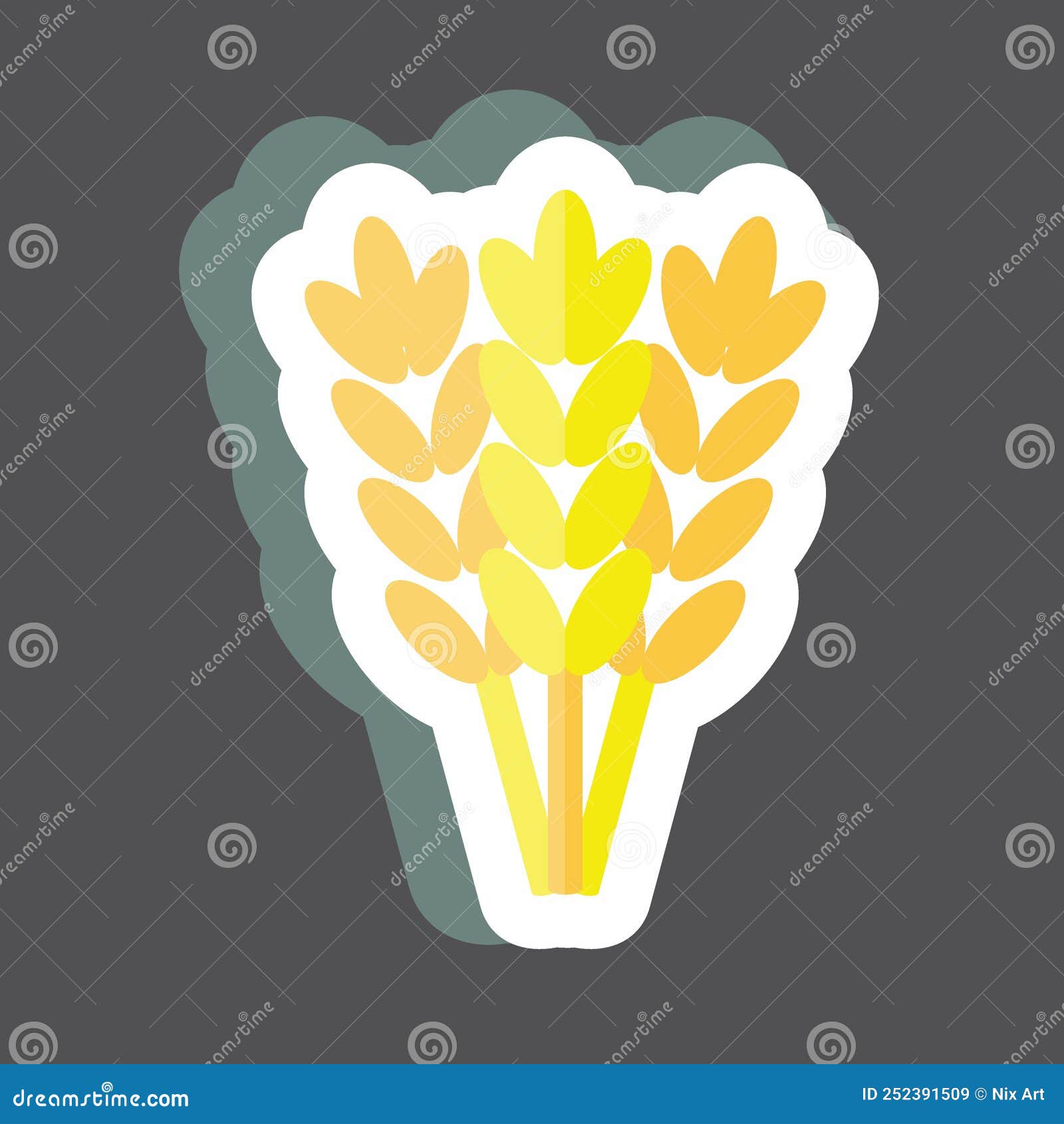 Sticker Wheat. Suitable for Garden Symbol. Simple Design Editable ...