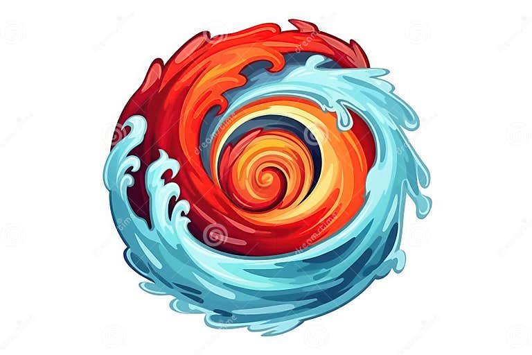 Sticker on White Background Cyclone. Generative AI Stock Illustration ...