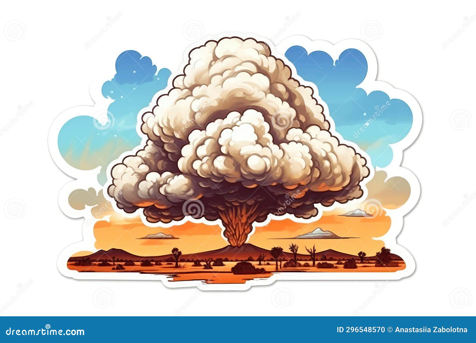 Sticker on White Background Haboob. Generative AI Stock Illustration ...