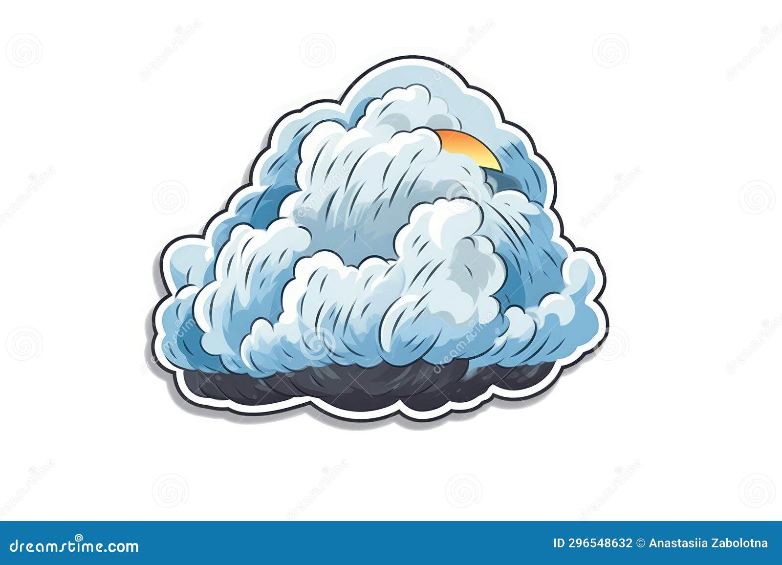 Sticker on White Background Squall. Generative AI Stock Illustration ...