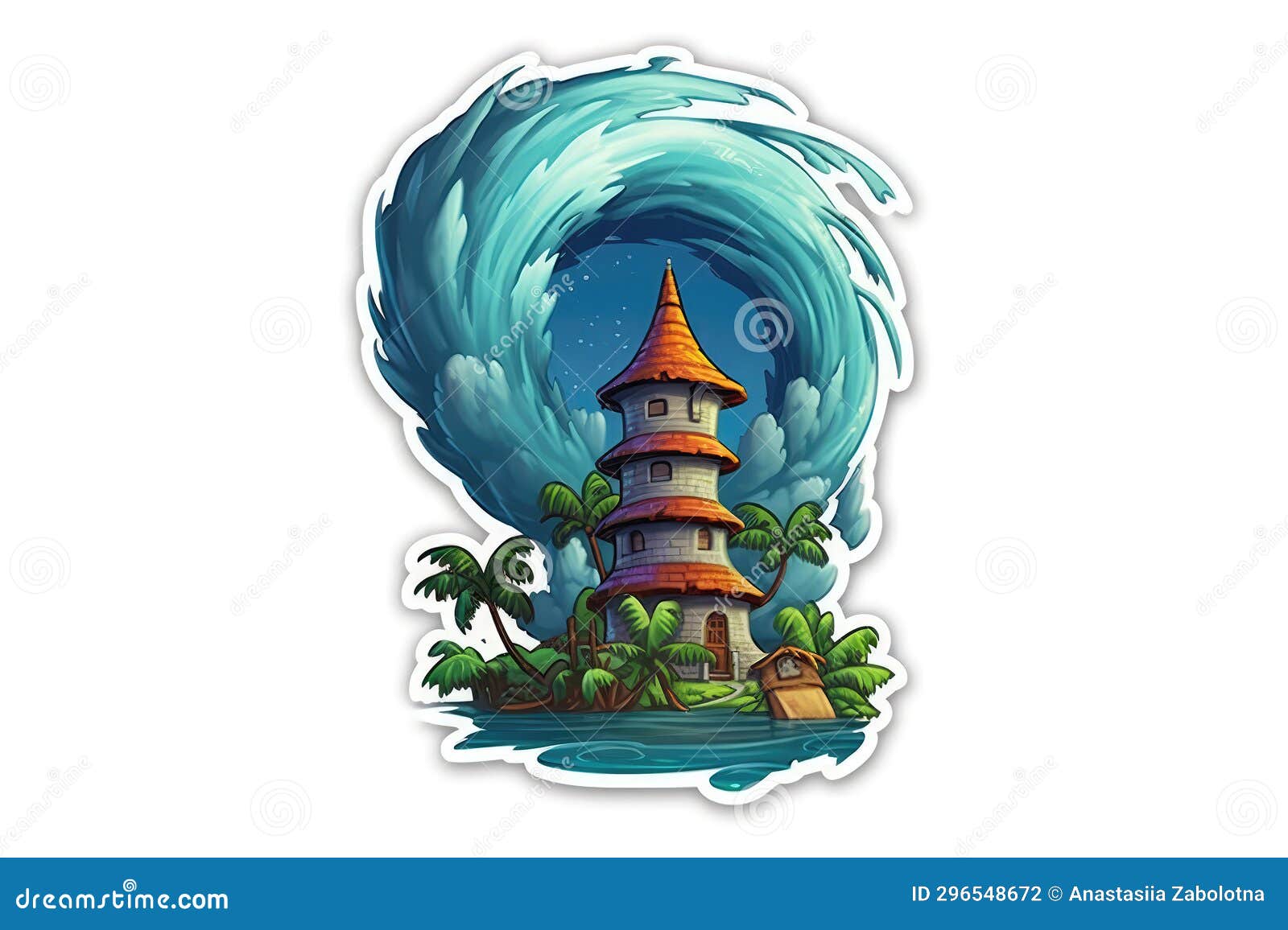 Sticker on White Background Waterspout. Generative AI Stock ...