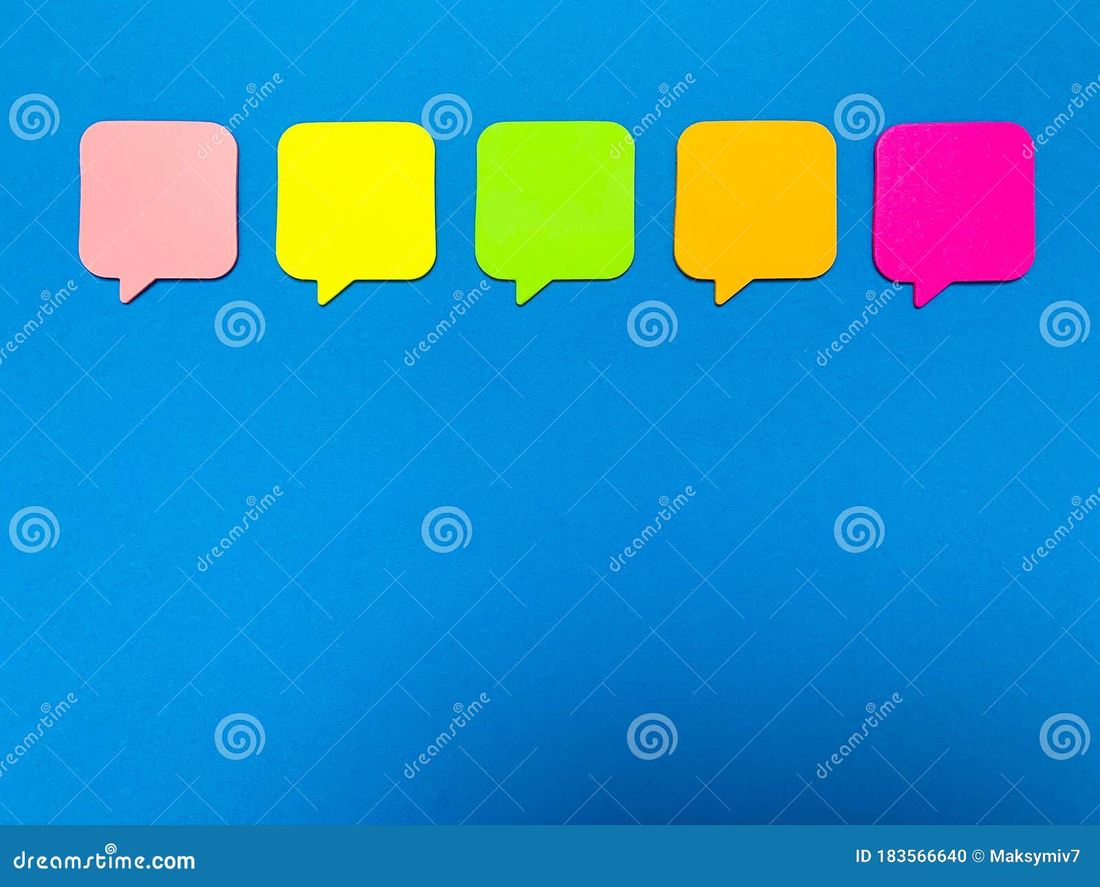 Sticker Whith Empty Space for Text on Blue Wall Stock Photo - Image of ...