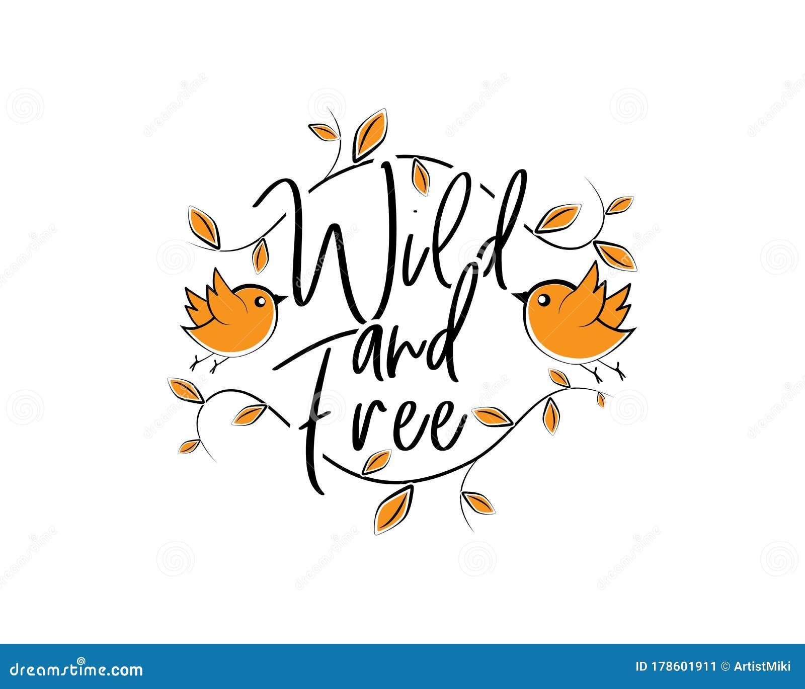 Wild and Free, Vector. Scandinavian Minimalist Wall Art Design Stock ...