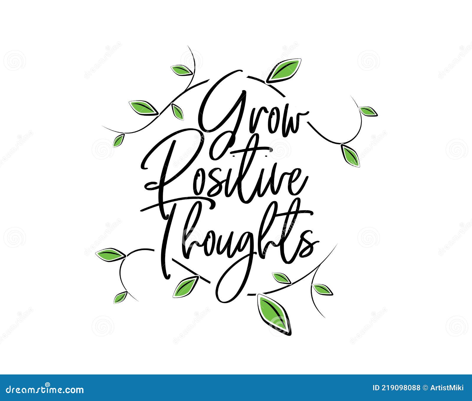 Grow Positive Thoughts, Vector Stock Vector - Illustration of drawing ...