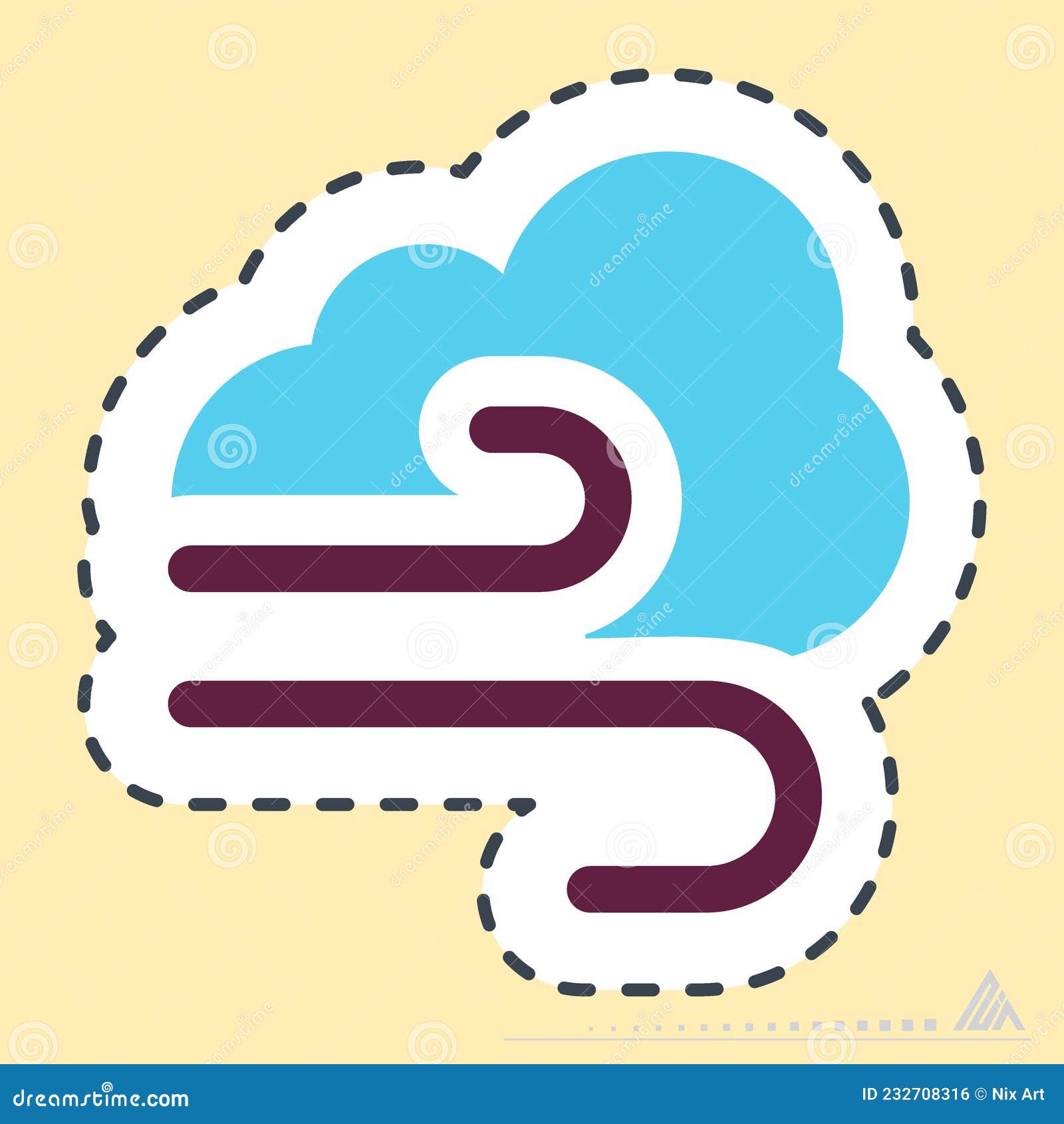Sticker Wind - Line Cut stock illustration. Illustration of clear ...