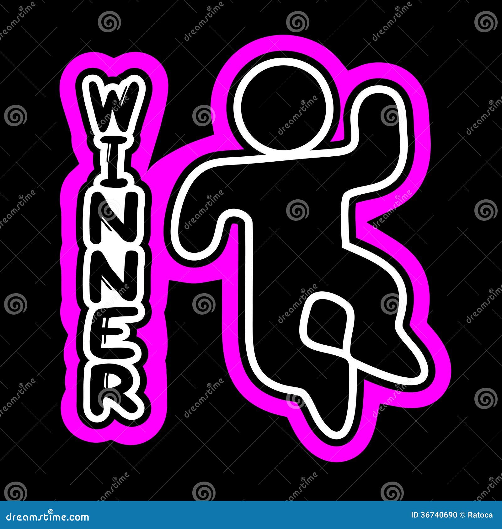 Sticker winner stock vector. Illustration of character - 36740690