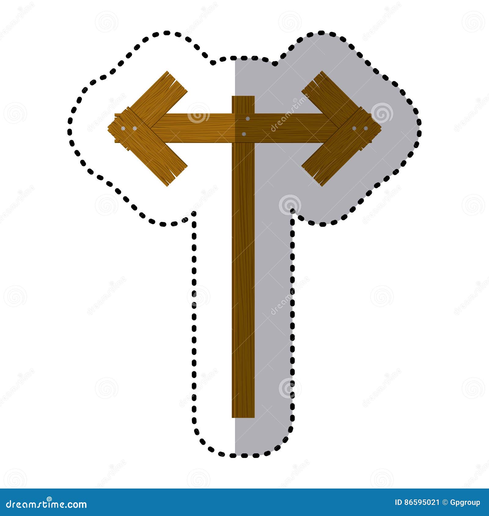 Sticker Wooden Pointer Direction Path Stock Illustration - Illustration ...