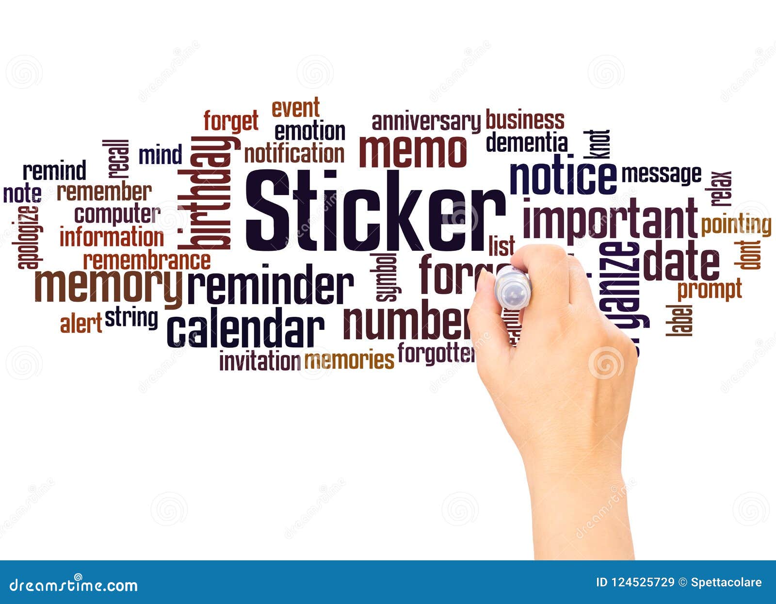 Sticker Word Cloud Hand Writing Concept Stock Illustration ...