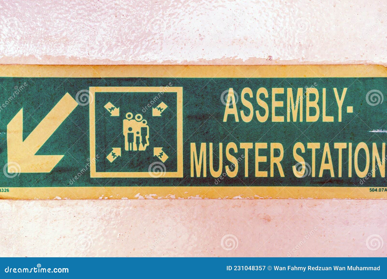 Muster Assembly Point Sign On A Wooden Wall Royalty-Free Stock Image ...