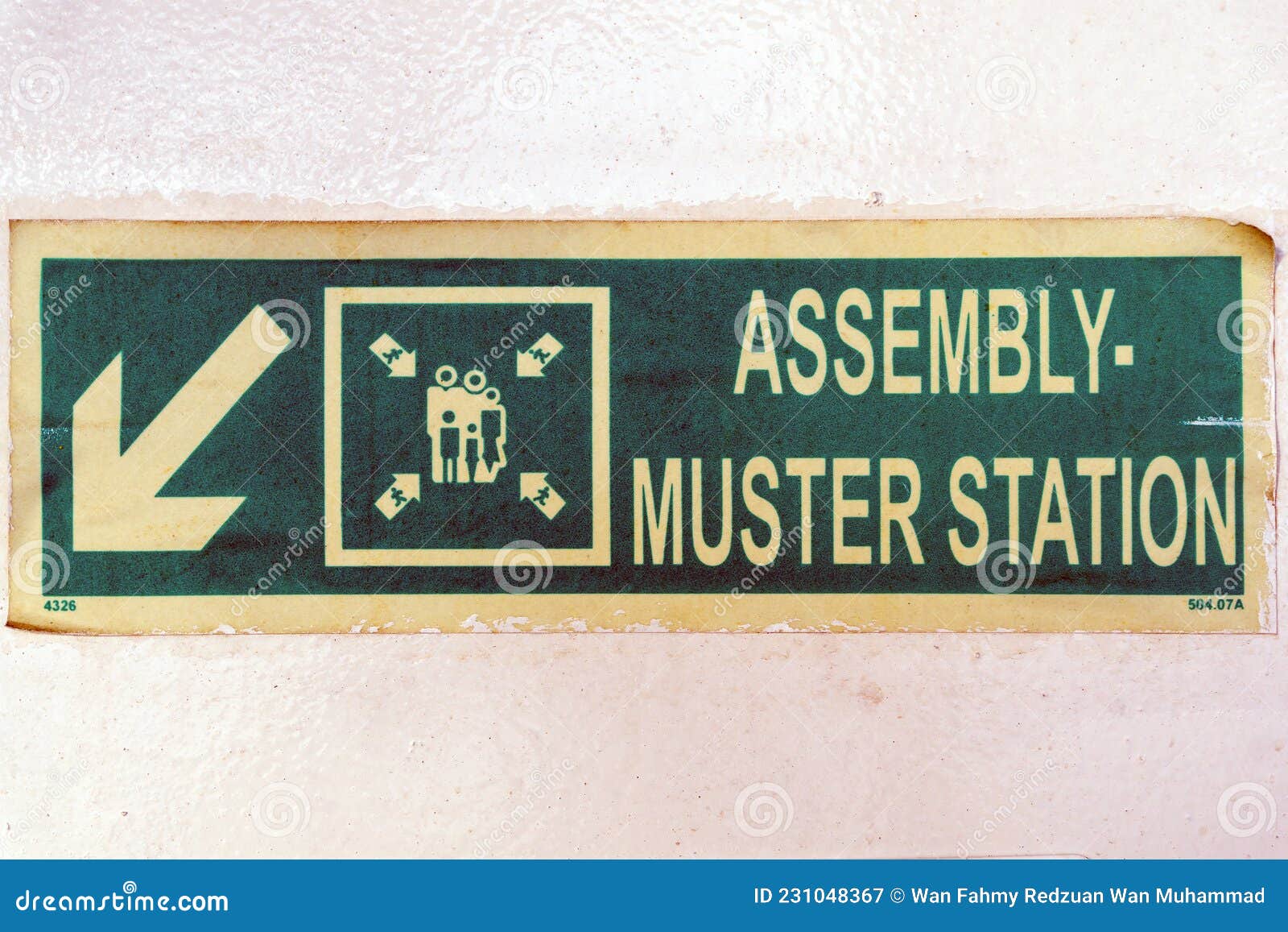 Muster Assembly Point Sign On A Wooden Wall Royalty-Free Stock Image ...