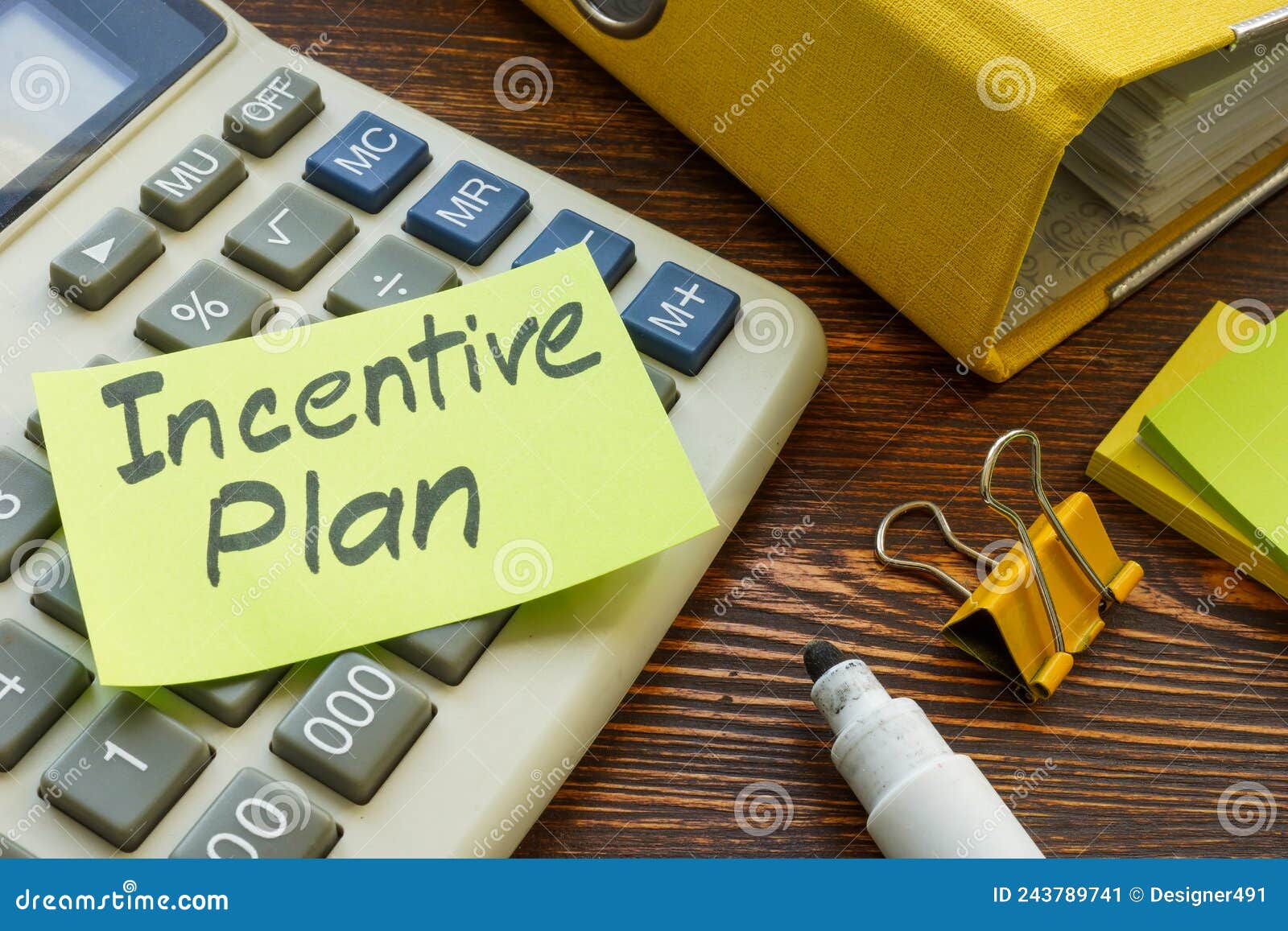 Sticker with Words Incentive Plan on the Calculator. Stock Image ...