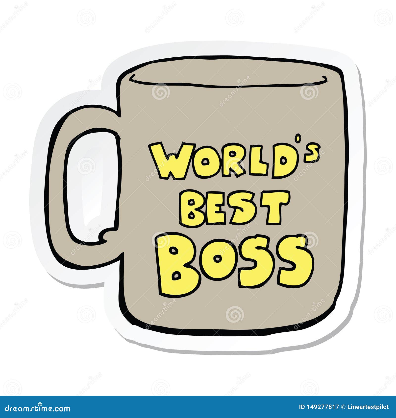 Sticker of a Worlds Best Boss Mug Stock Vector - Illustration of ...