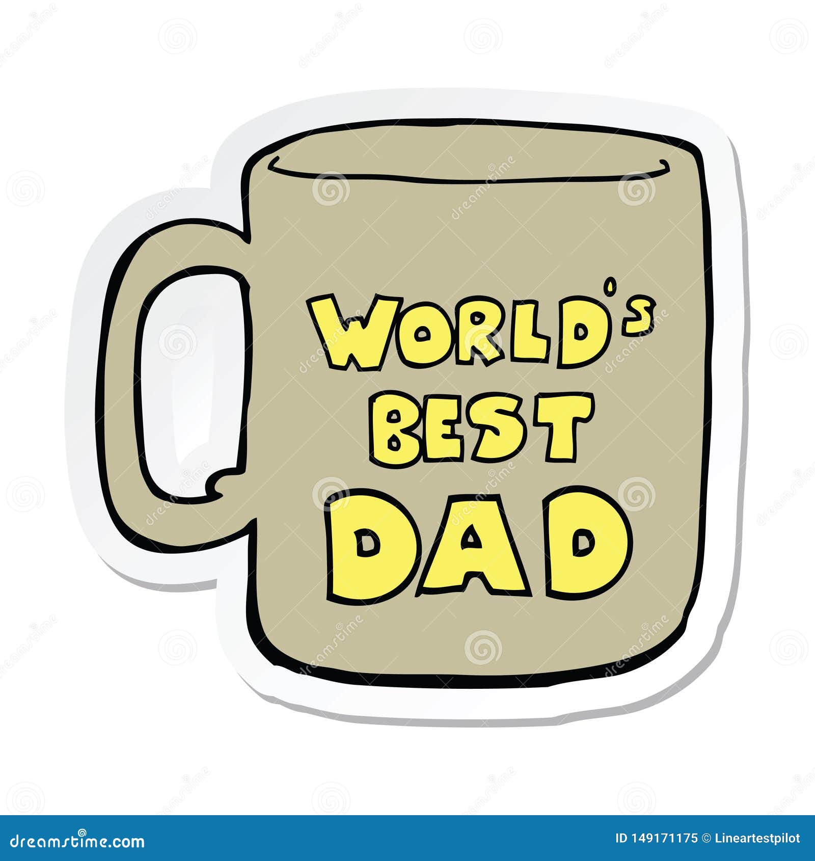 Sticker of a Worlds Best Dad Mug Stock Vector - Illustration of quirky ... Sticker of a Worlds Best Dad Mug Stock Vector - Illustration of quirky ...