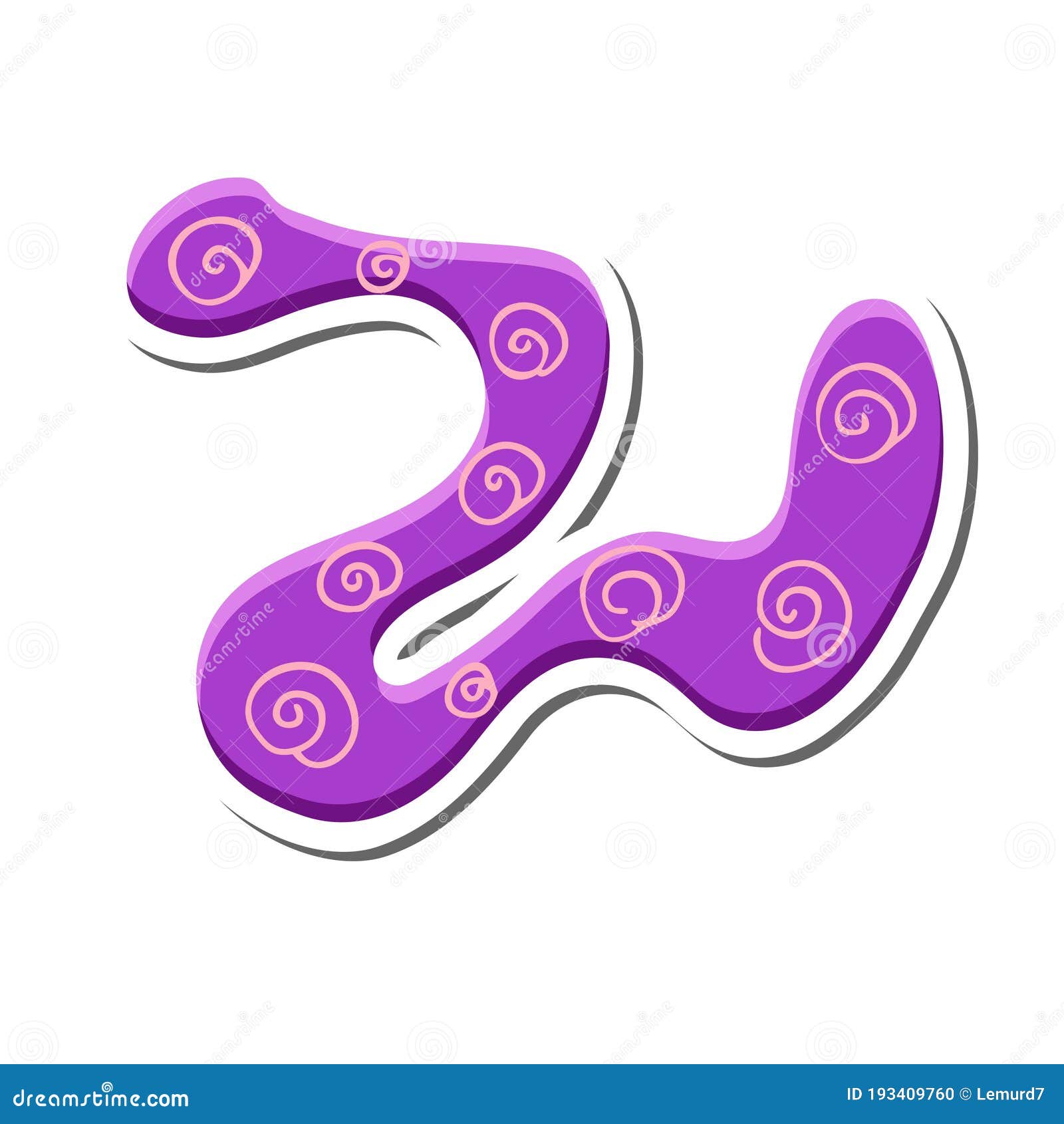 Sticker with a Violet Worm. Stock Vector - Illustration of doodle ...