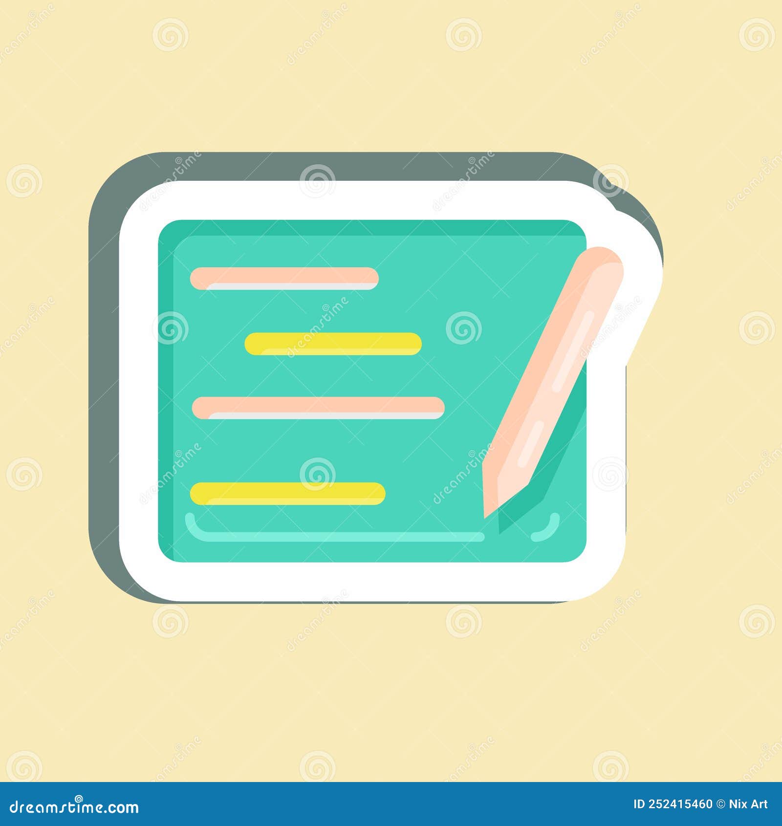 Sticker Writing. Suitable for Education Symbol. Simple Design Editable ...