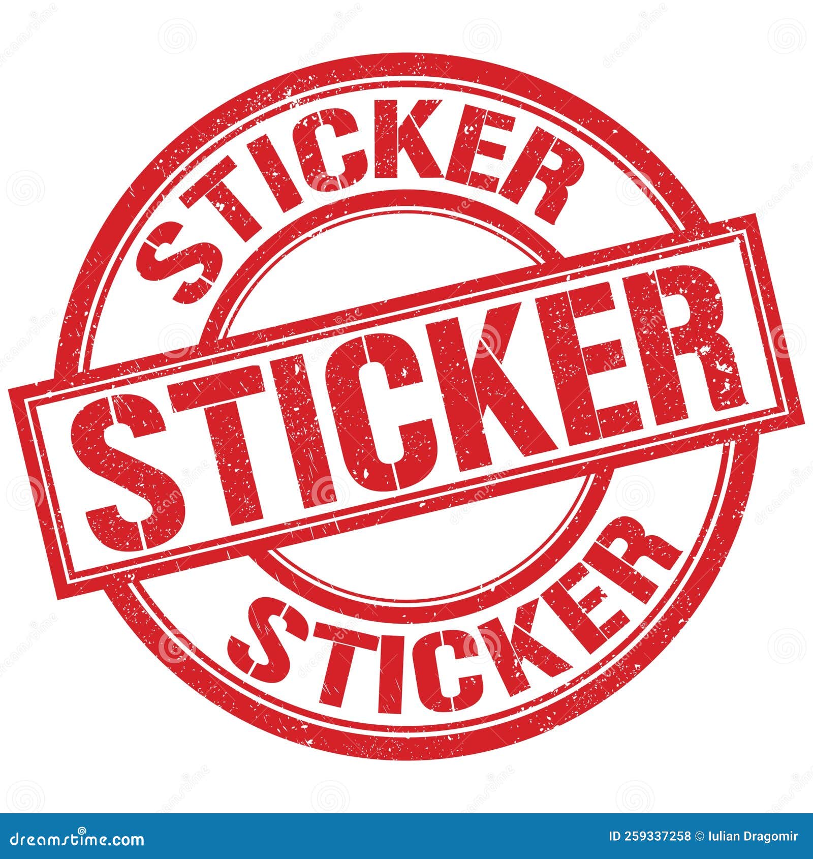 STICKER Written Word on Red Stamp Sign Stock Illustration ...