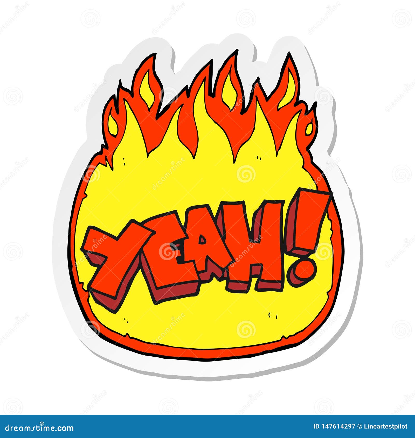 Sticker of a Yeah Cartoon Shout Stock Vector - Illustration of ...