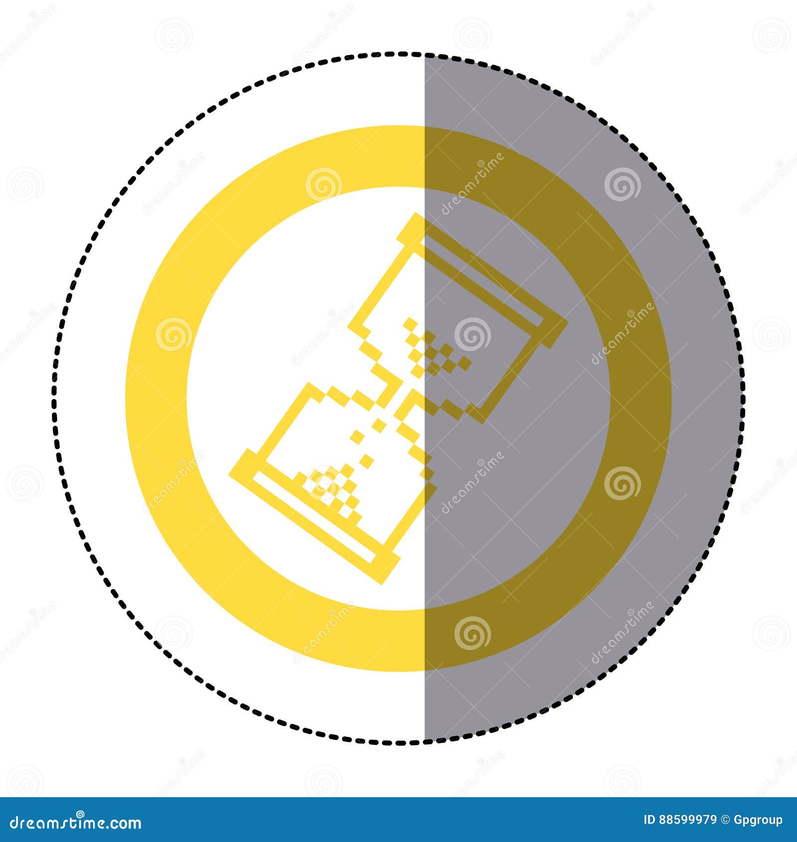 Pixel Hourglass Icon Set Isolated On White Background. 8 Bit Sandglass ...