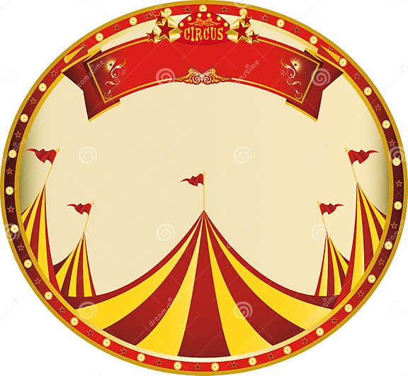 Sticker yellow red circus stock vector. Illustration of tent - 38207524