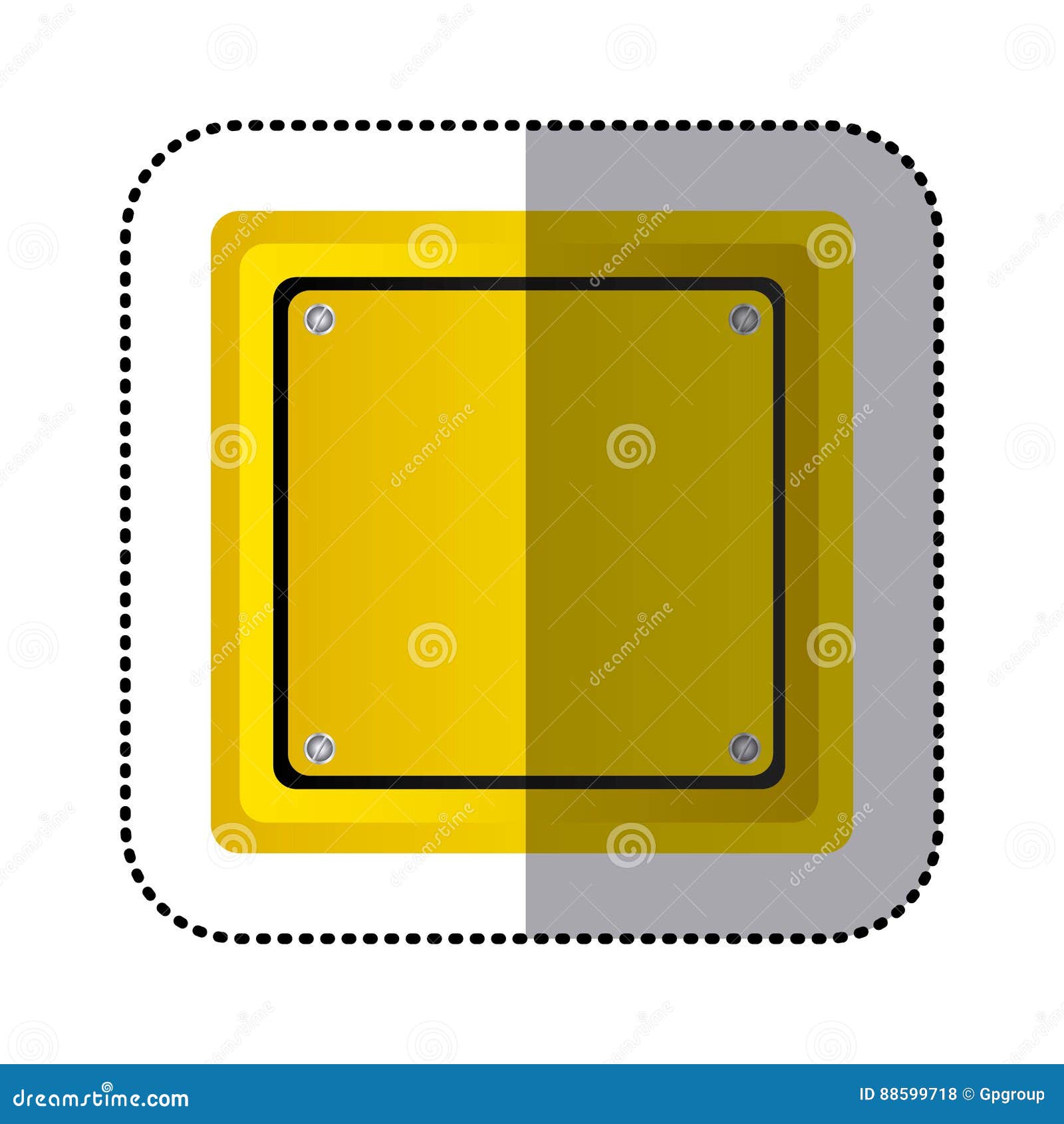 Sticker Yellow Square Shape Traffic Sign Icon Stock Illustration ...